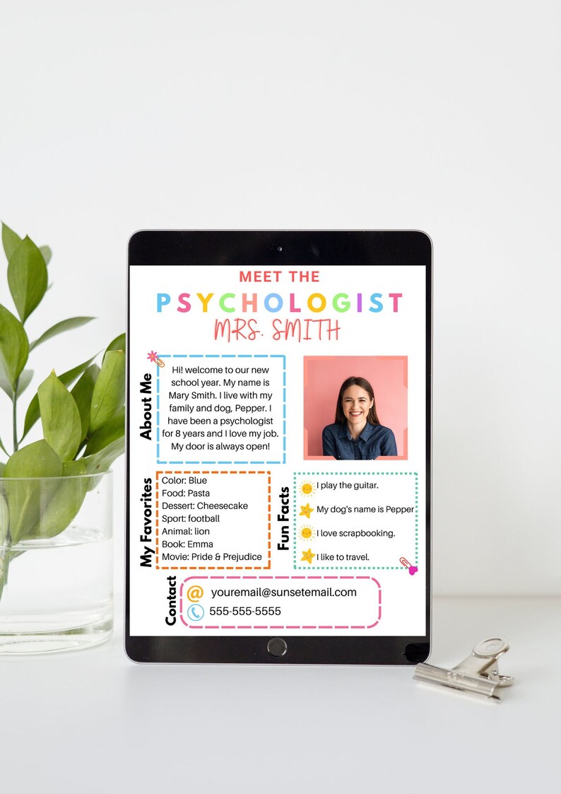 Meet the School Psychologist Flyer, Canva Template Editable and ...