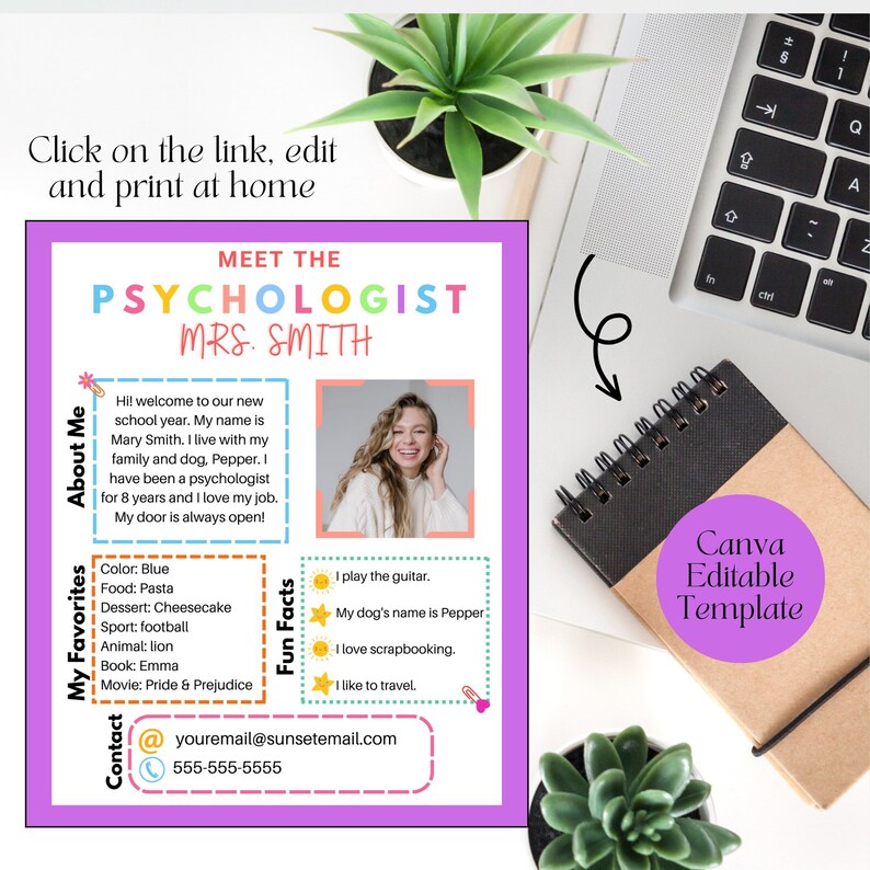 Meet the School Psychologist Flyer, Canva Template Editable and ...