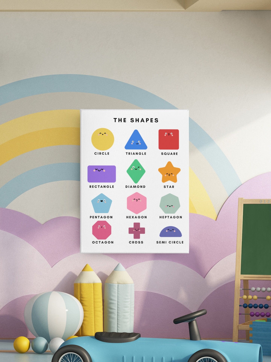 Shapes Poster, 12 Geometric Shapes in English and Spanish, Back to ...