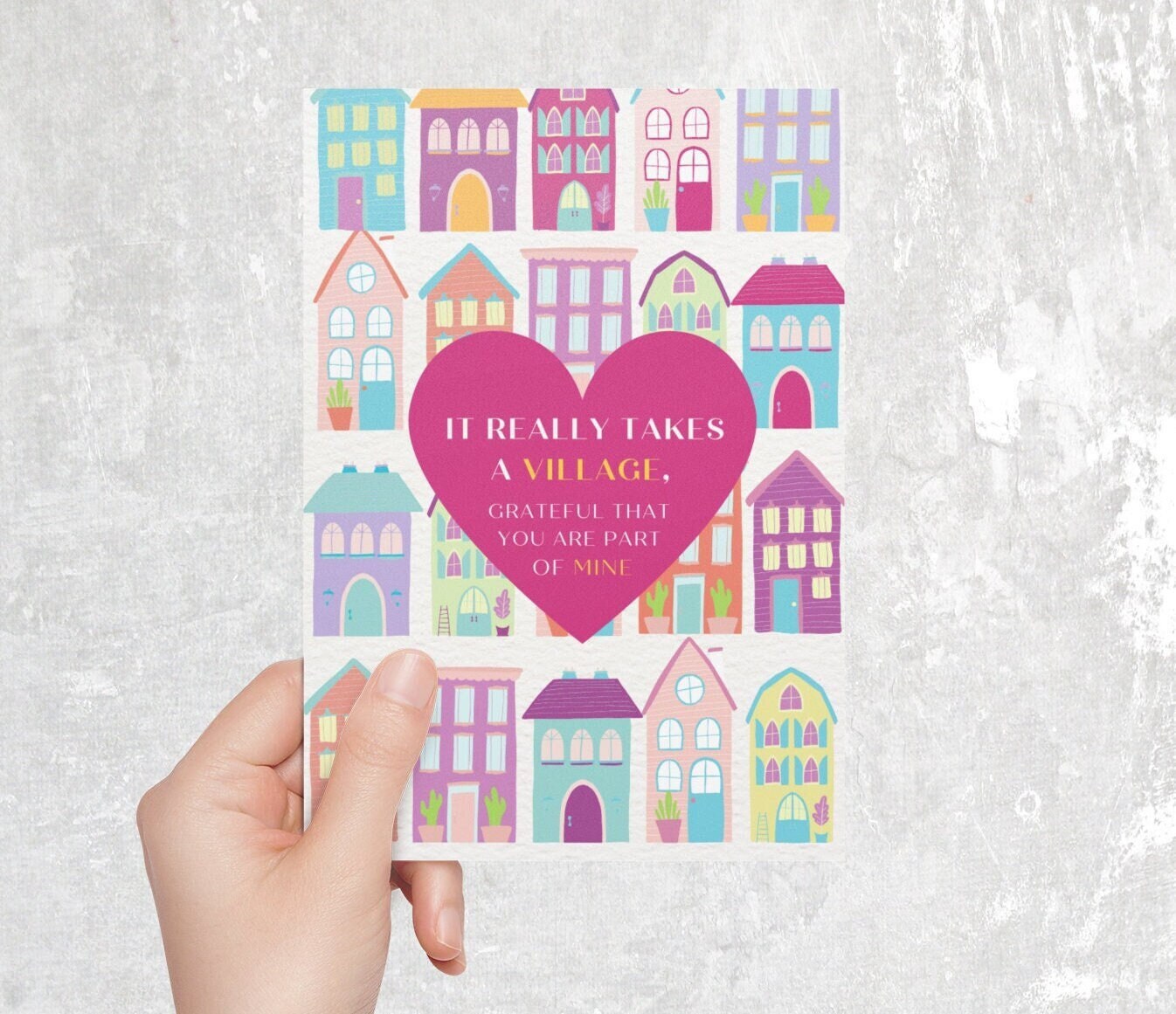 It Takes a Village, Grateful You Are Part of Mine, Thank You Card, Gift ...