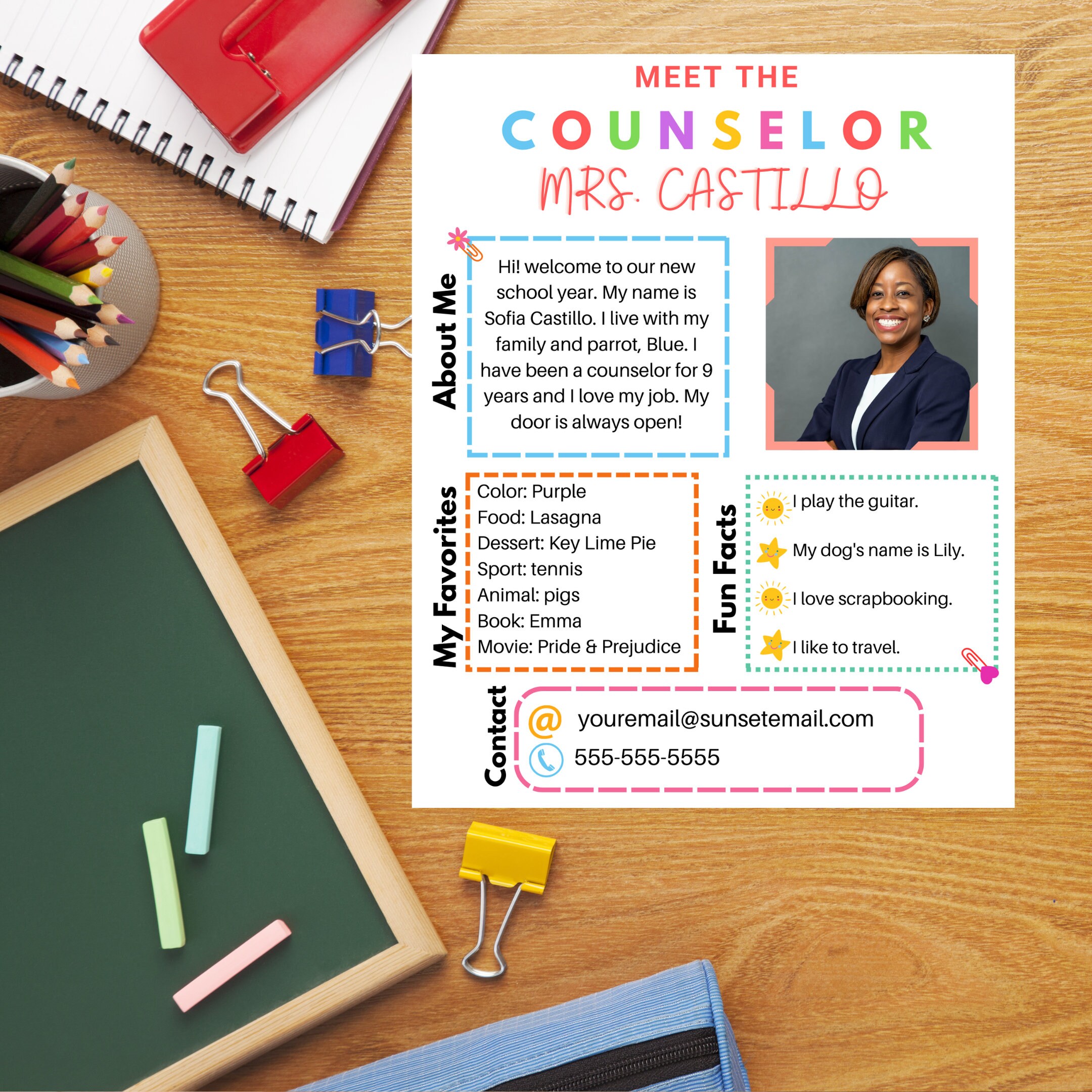 Meet the School Counselor Flyer, Editable Canva Template (digital) - Etsy