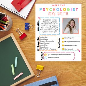 Meet the School Psychologist Flyer, Canva Template Editable and ...