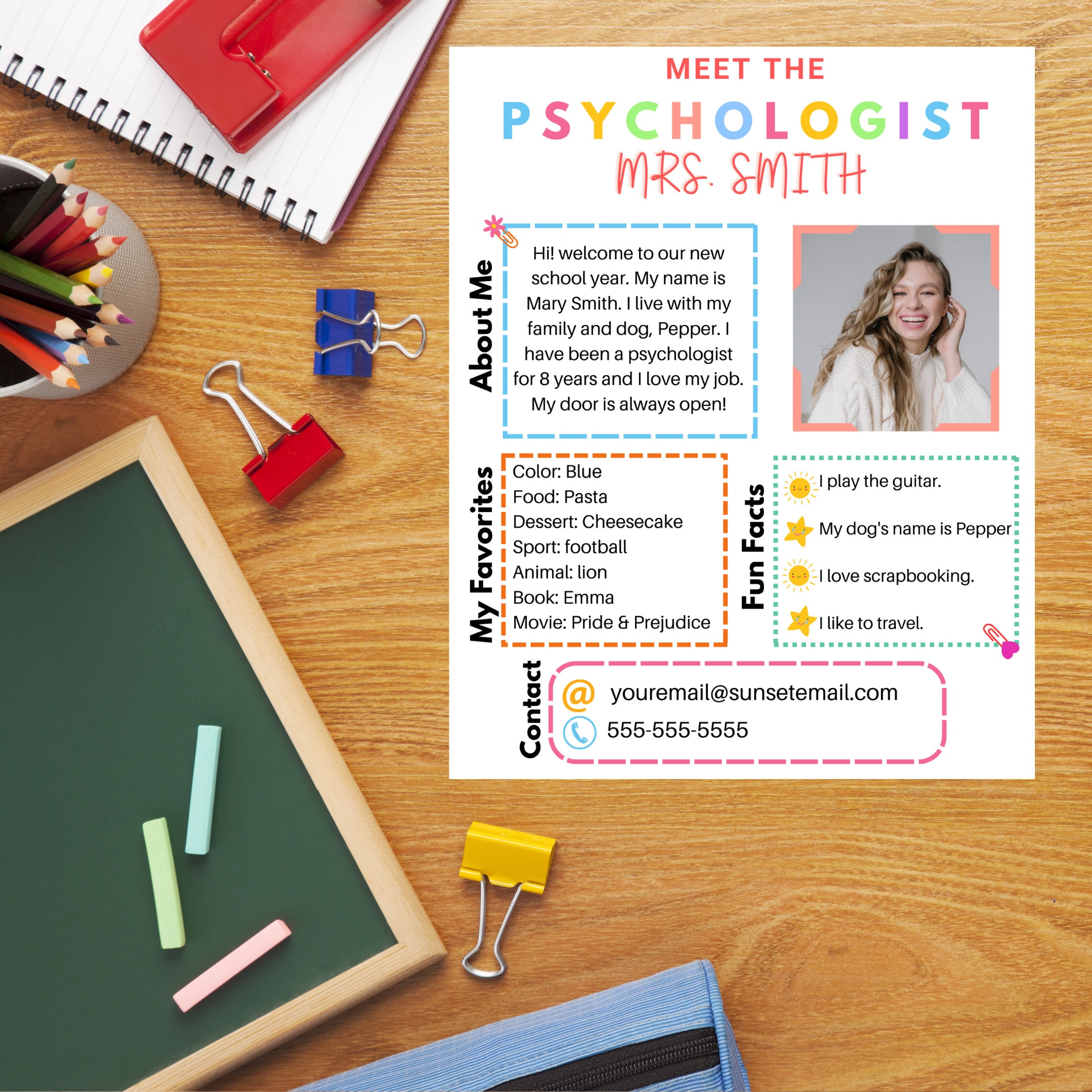 Meet the School Psychologist Flyer, Canva Template Editable and ...