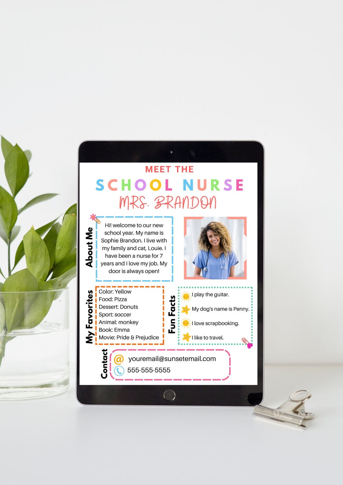 Meet the School Nurse Flyer, Canva Template Editable, Personalized ...