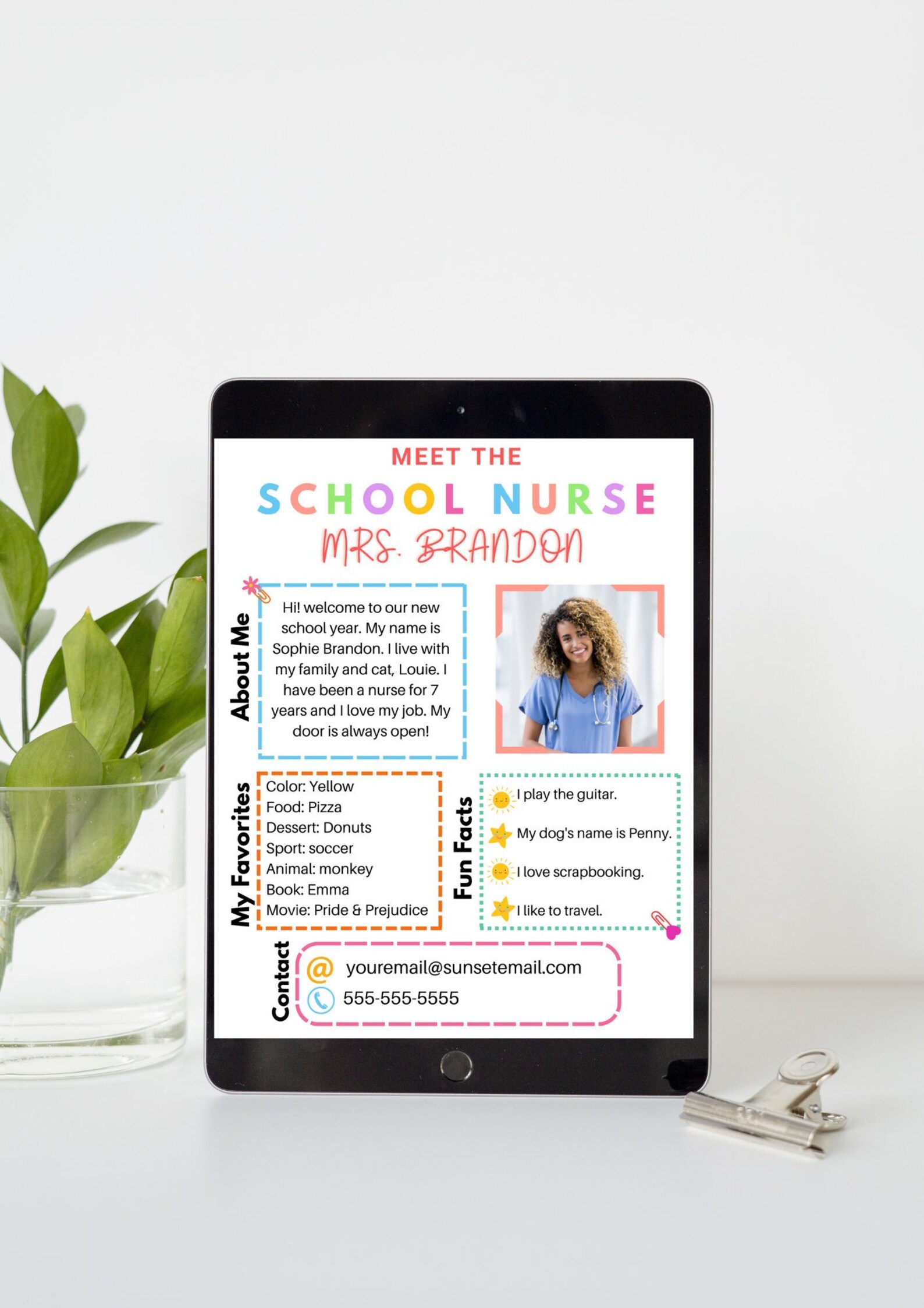 Meet the School Nurse Flyer, Canva Template Editable, Personalized ...