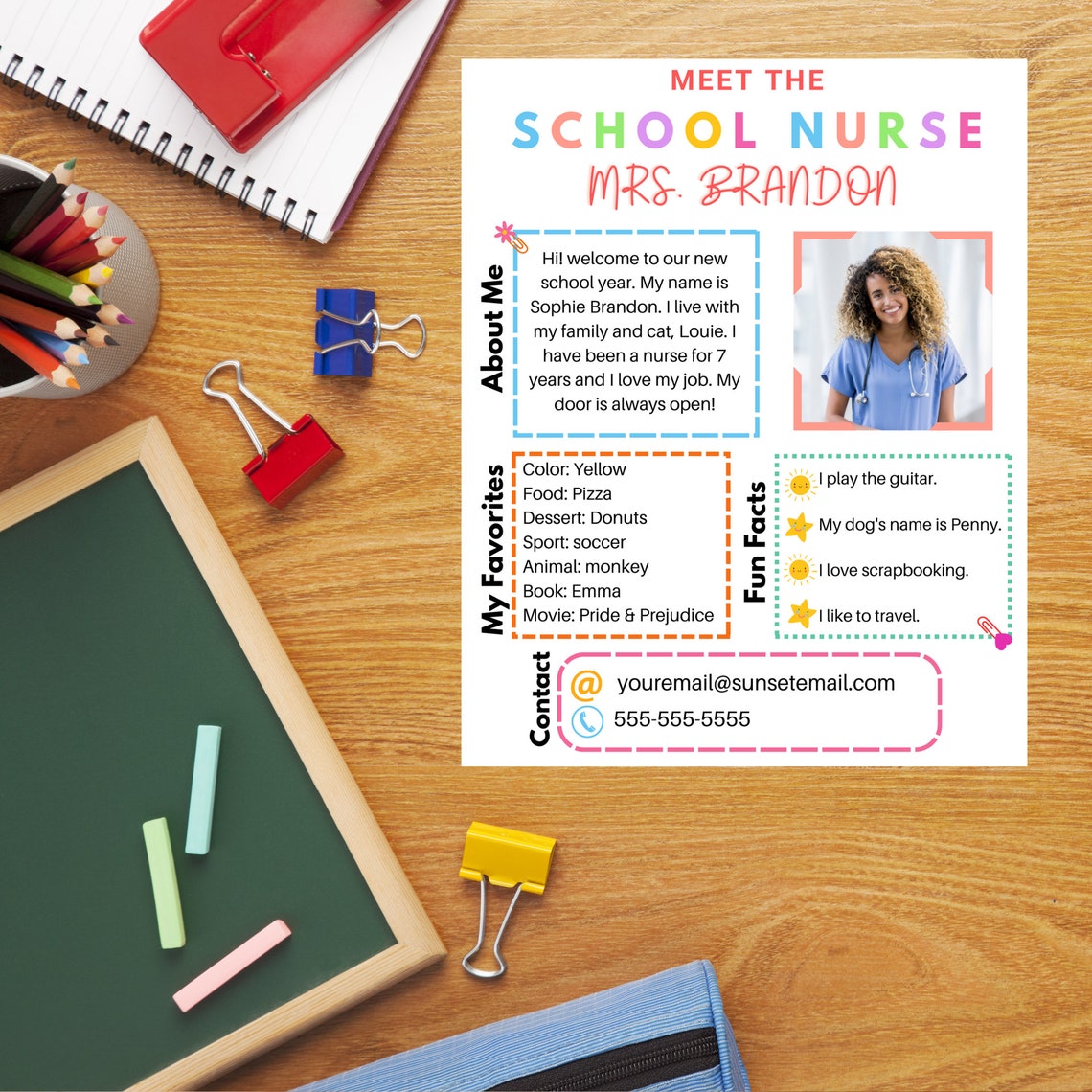 Meet the School Nurse Flyer, Canva Template Editable, Personalized ...