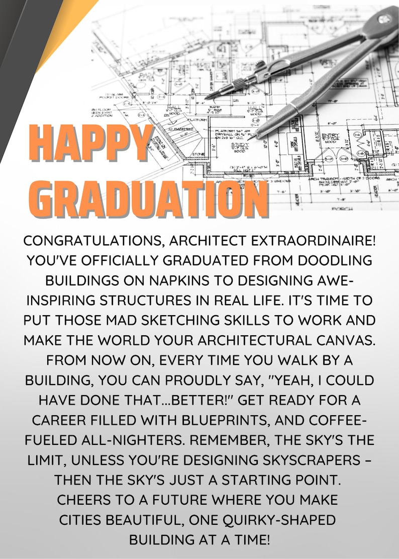 Architect Graduation Card, Congratulations Gift, Congrats Grad Gif ...
