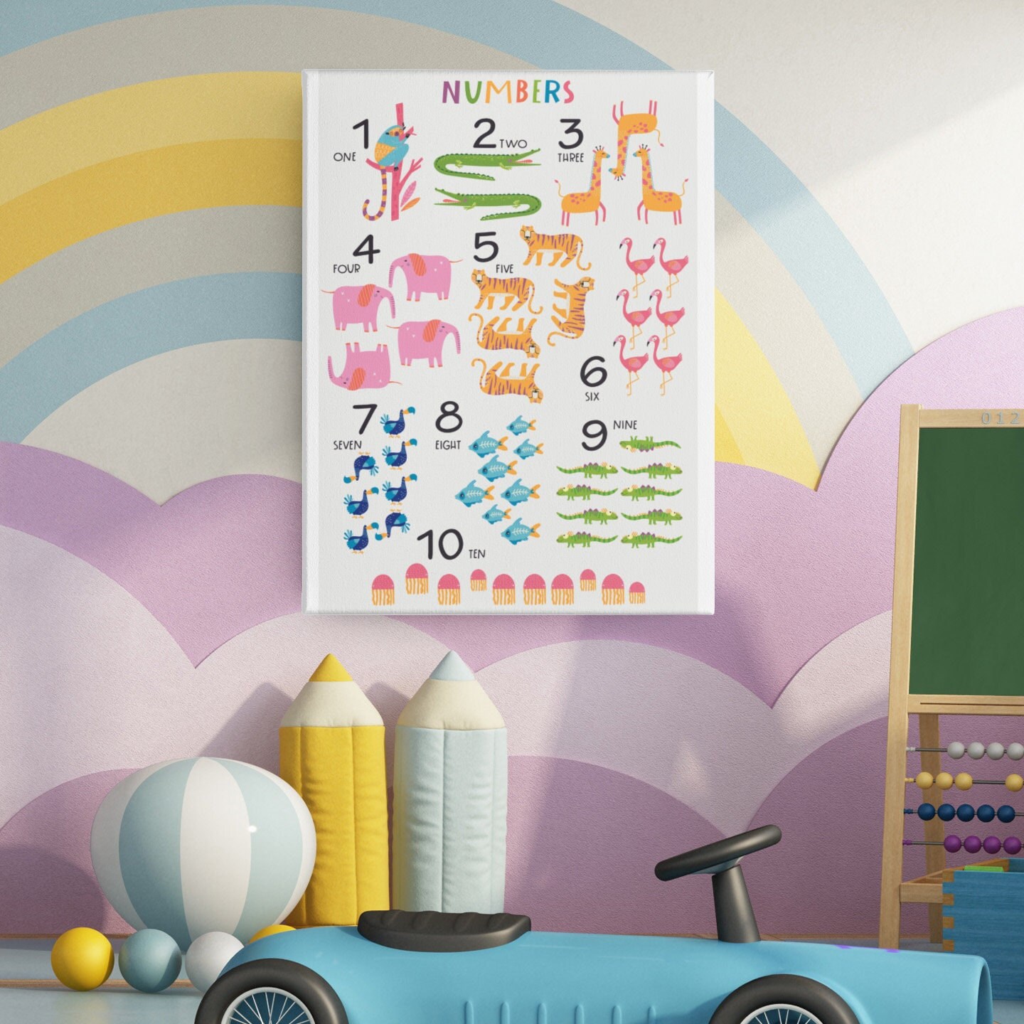 Learning Numbers, Animal Numbers, 8x10 Print, Preschool Posters ...