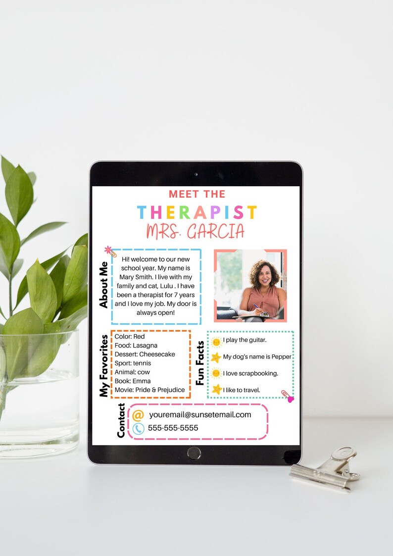 Meet the Therapist Flyer, Editable Canva Template, Personalized, Back ...