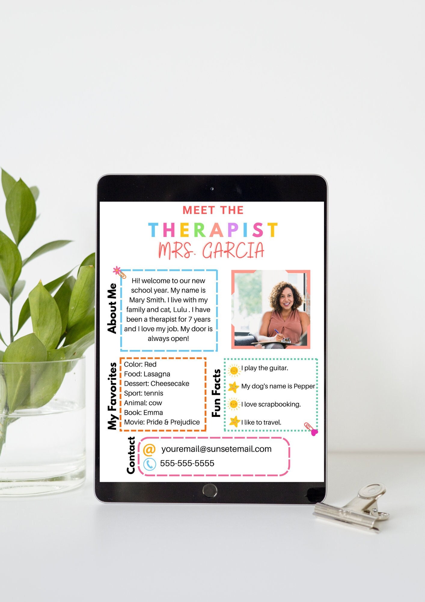 Meet the Therapist Flyer, Editable Canva Template, Personalized, Back ...