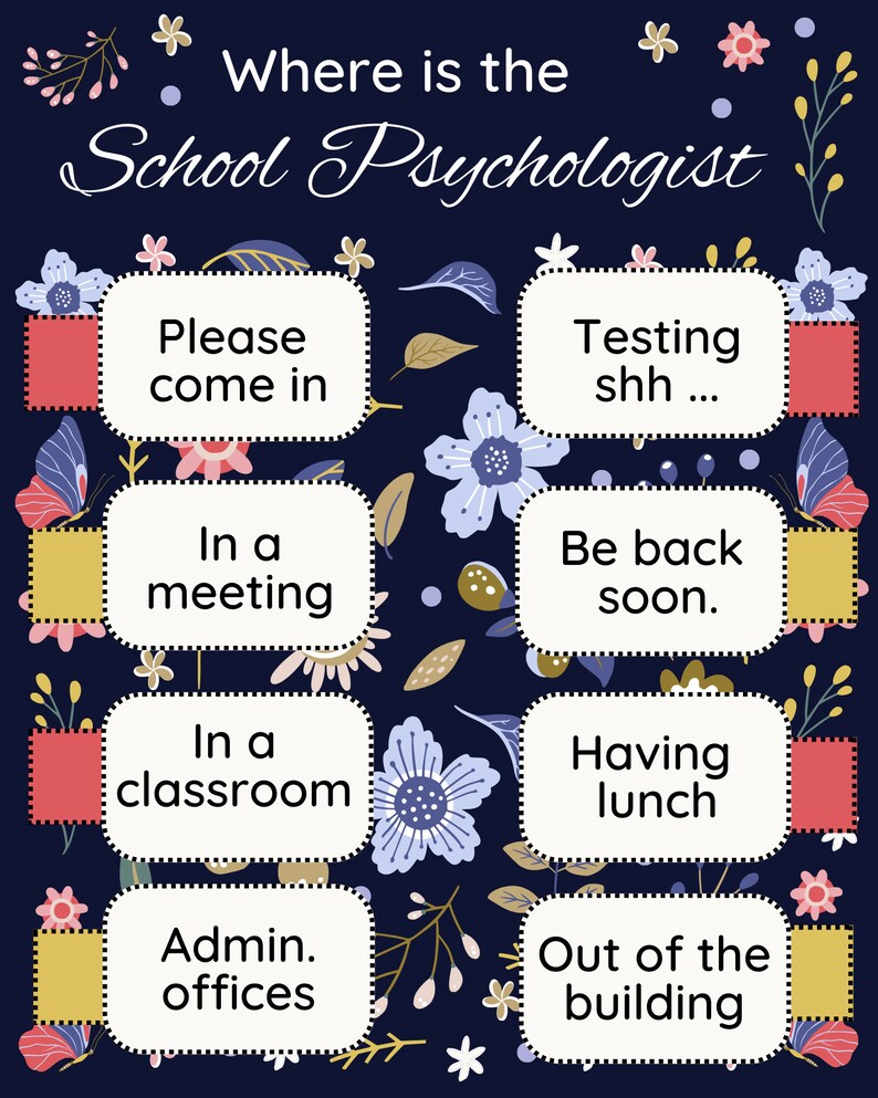 Where is the School Psychologist Door Sign, Back to School, Instant ...