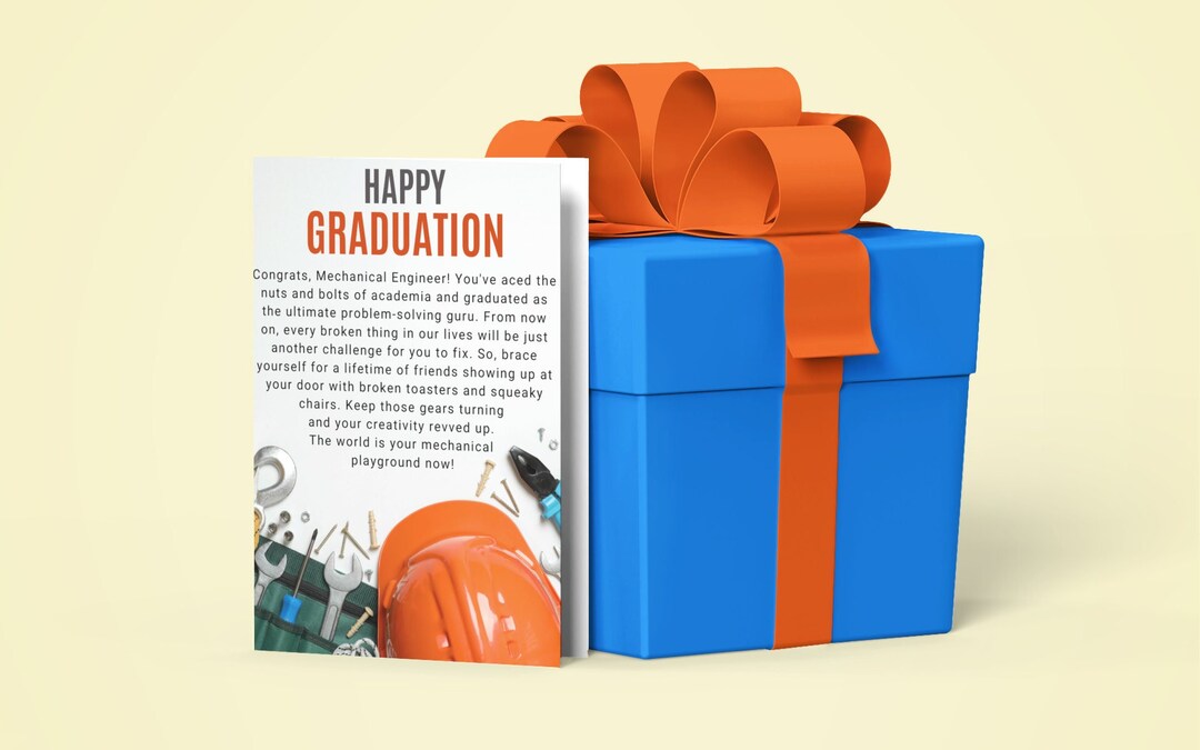 Mechanical Engineer Graduation Card, Funny Graduation Card, Gift for ...