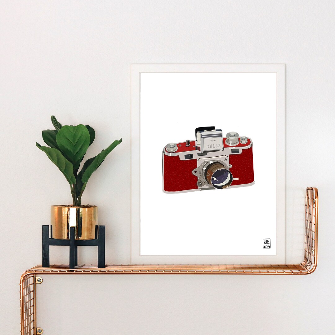 Red Vintage Camera Art Print | Retro Camera | Vintage Camera | Camera ...