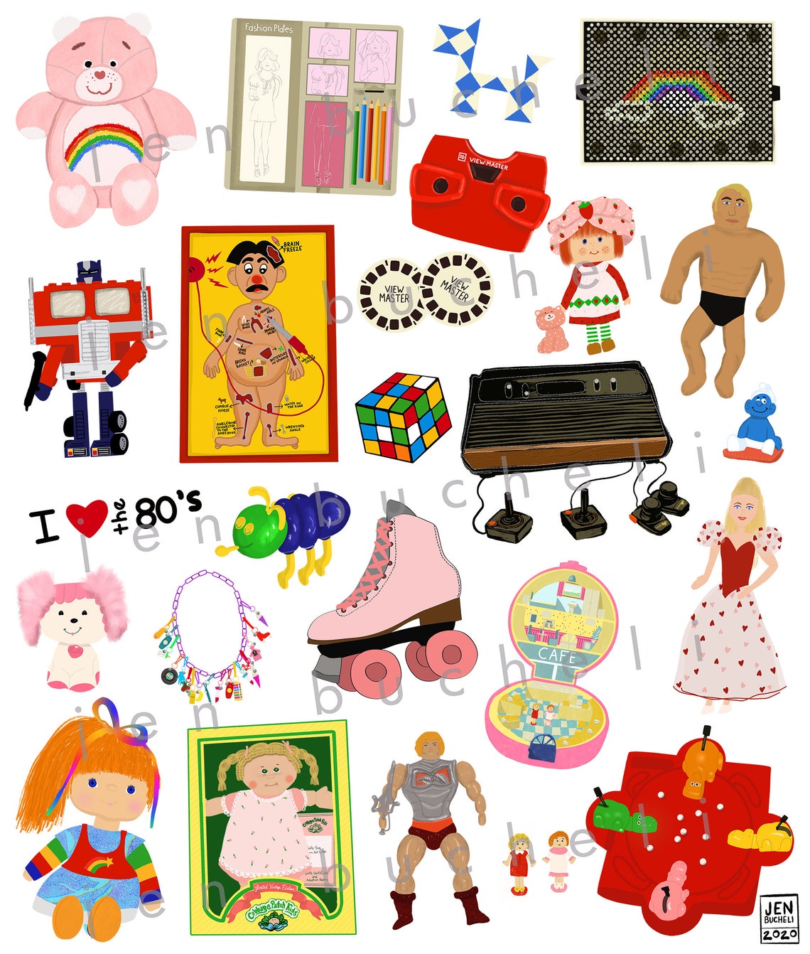 80's Toys Art Print Retro Eighties 80's Wish | Etsy