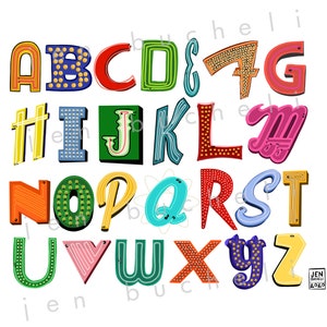 Vintage Sign Alphabet Art Print Mid Century Modern Las | Etsy