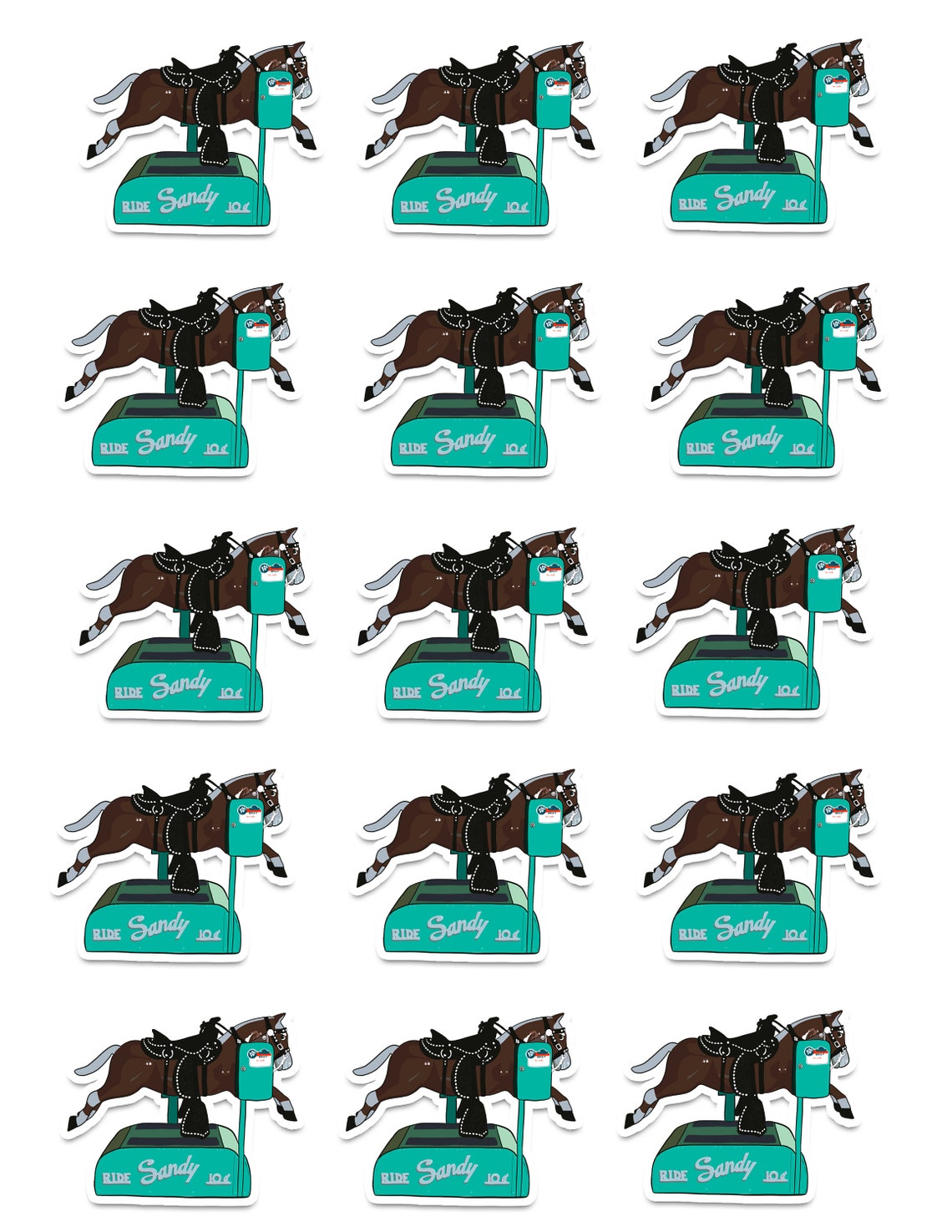 Sandy the Horse Art Sticker Set / Pegatinas / Etiquetas / Mid - Etsy España