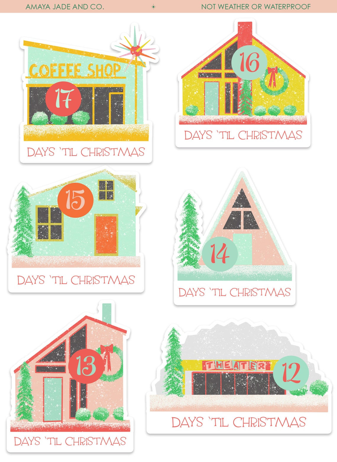 Putz Houses Advent Calendar Art Sticker Set Stickers | Etsy