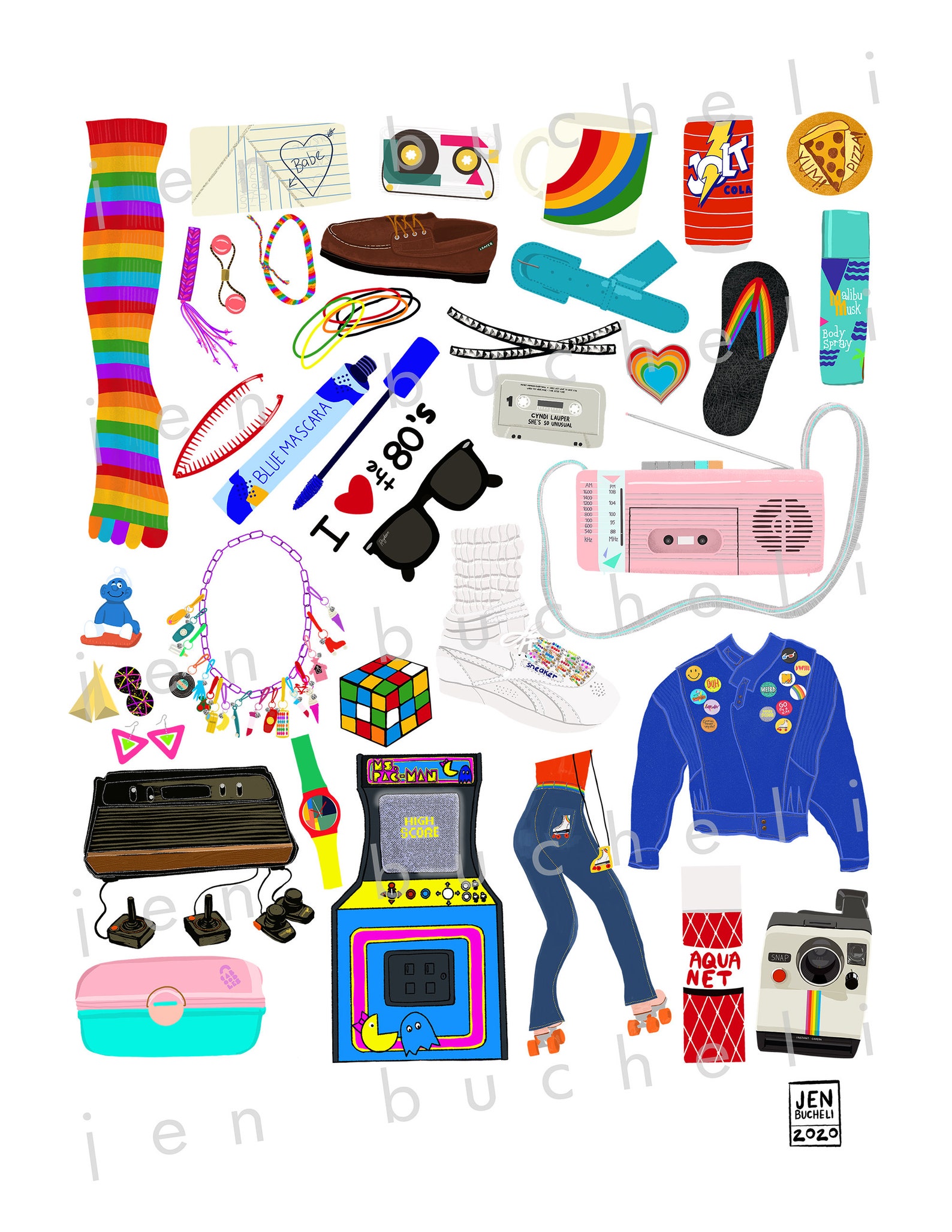 80's Flashback Art Print Retro Eighties 80's - Etsy