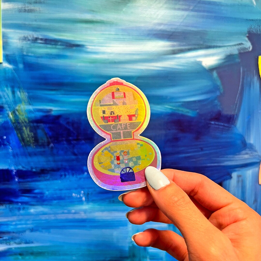 Holographic Vinyl Polly Pocket Sticker, Vinyl Sticker, Water Bottle ...