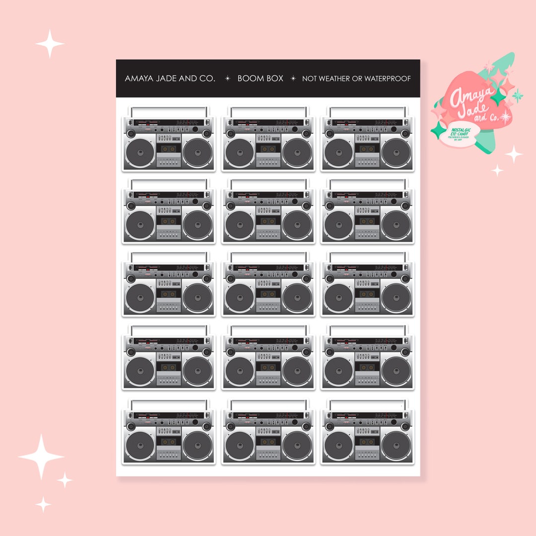 Boombox Stickers, 80s Stickers, Nostalgic Stickers, Birthday Gift for ...