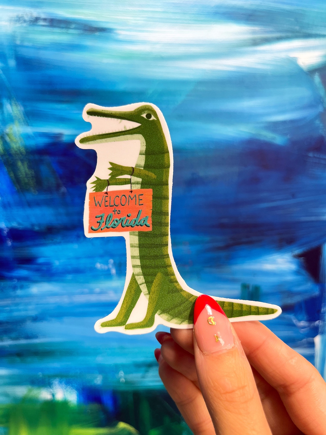 Welcome to Florida Alligator Vinyl Sticker - Waterproof Laptop Decal - Etsy