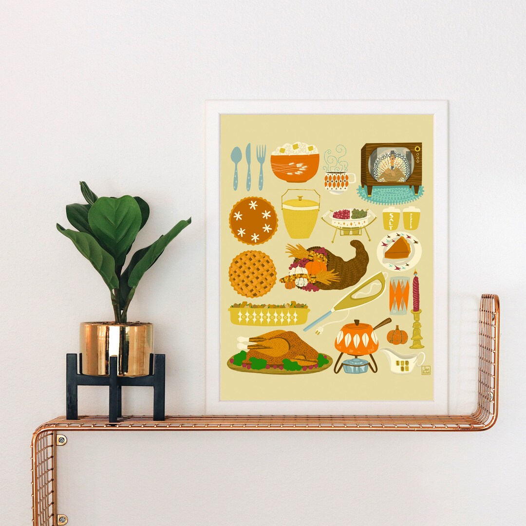 Vintage Thanksgiving Nostalgia Art Print, Gather Together, Memories of ...
