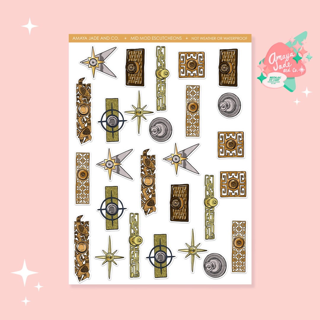 Mid-century Modern Home Decor Stickers, MCM Door Knob, Home Stickers ...