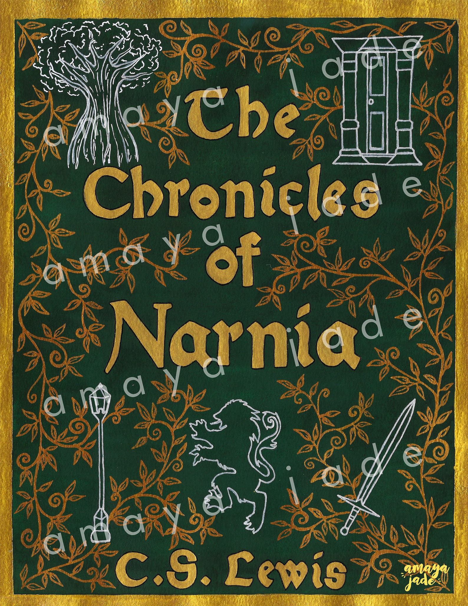 Narnia Book Cover Art Print Fan Art Fiction Art Fantasy | Etsy