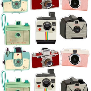 Vintage Cameras Art Sticker Set Stickers Retro Cameras | Etsy