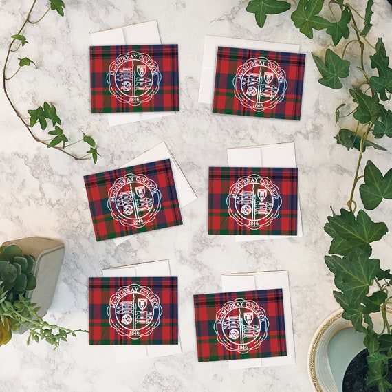 Macmurray College Tartan and Logo Cards W/envelopes Set of 6 - Etsy