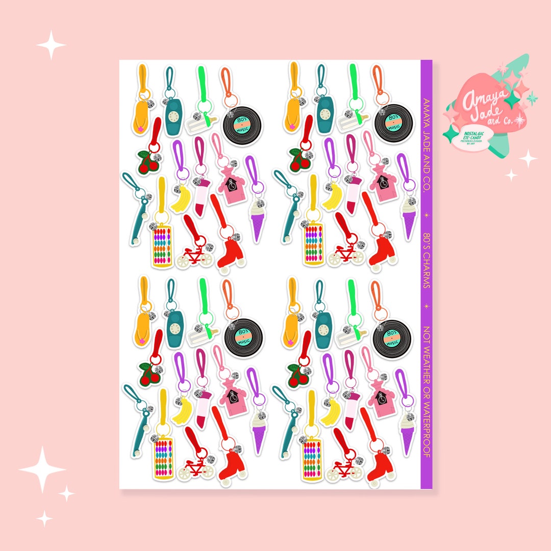 80's Charms Stickers, 80's Pop Culture, 80's Fashion, 80's Party Decor ...