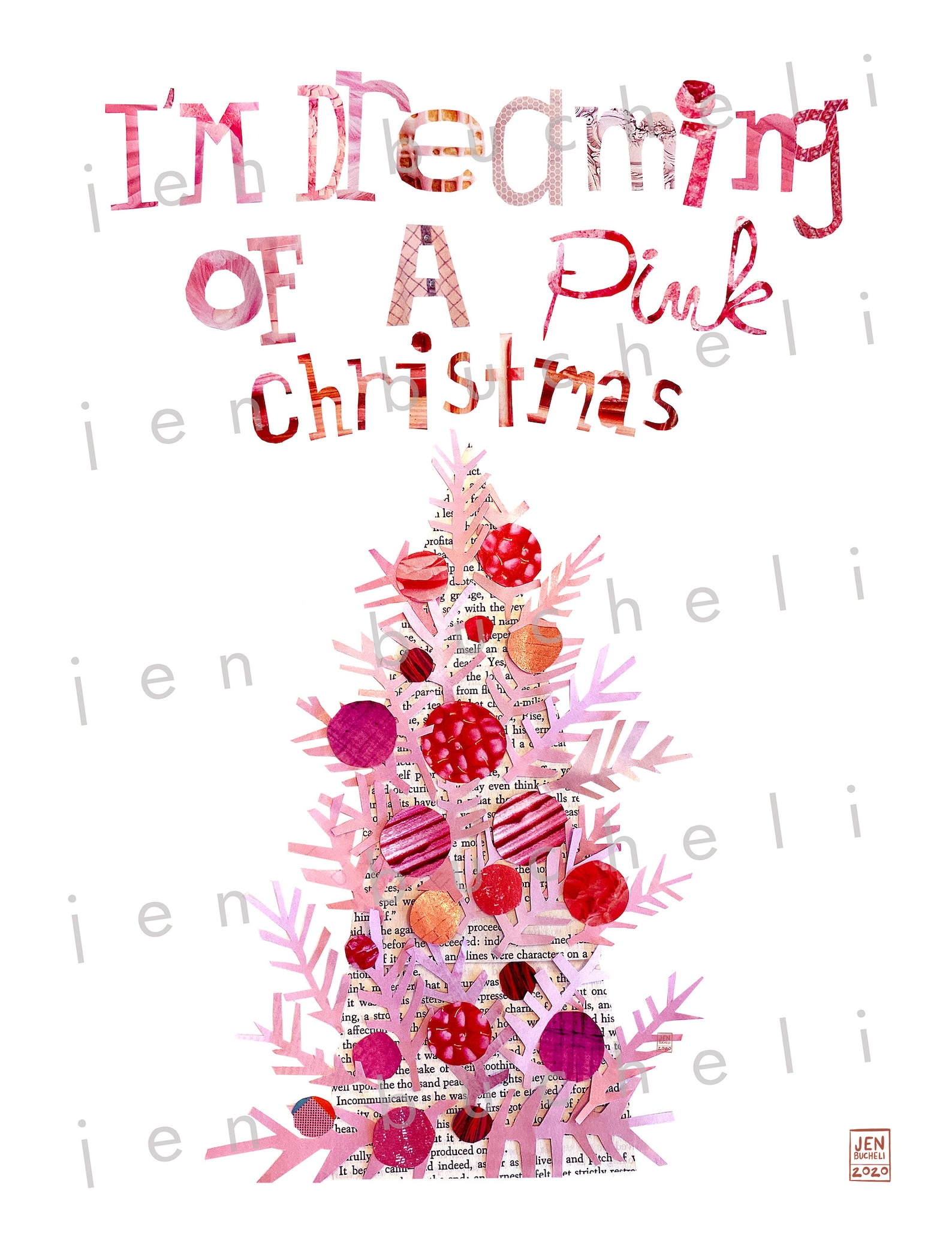 I'm Dreaming of a Pink Christmas Art Print Vintage - Etsy