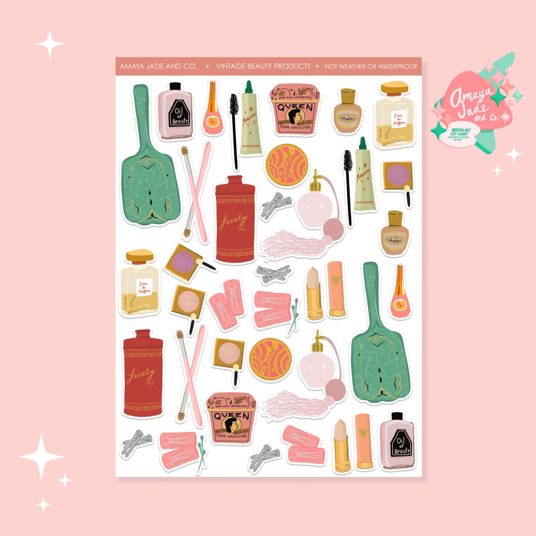 Vintage Beauty Products, Sticker, Fashion Stickers, Birthday Gift for ...