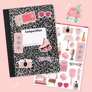 Pink Stickers Sheet, Pink Things, Scrapbook Stickers, Pink Lover Gift ...