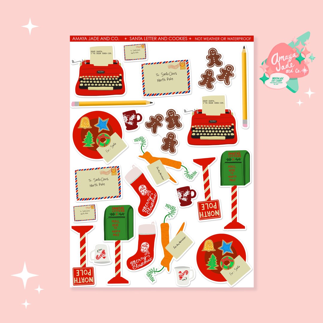 Santa Letter, Stickers, Cookies for Santa, Stocking Stuffer for Teens ...