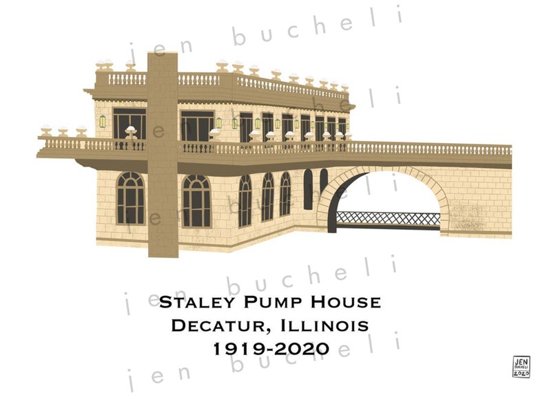 Staley Pump House Decatur Illinois Art Print Pride of the | Etsy