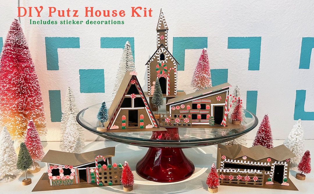 Mod Putz Gingerbread House DIY Kit: Mid-century Modern Village (set of ...