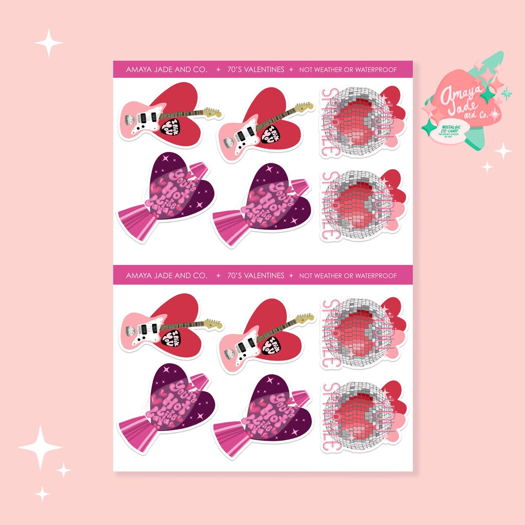 70s Stickers, Lava Lamp Stickers, Disco Ball Sticker, Guitar Sticker ...