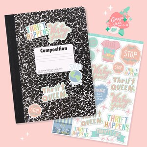 Thrifting Stickers: Retro Thrift Queen Scrapbook Stickers - Etsy