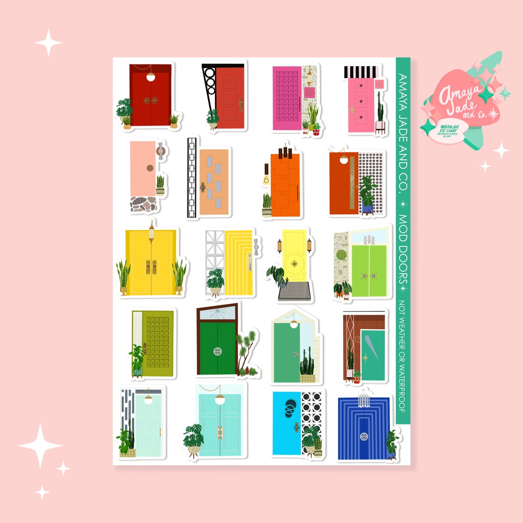 Mid-century Modern Door Stickers: MCM Palm Springs Style, Set of 20 - Etsy