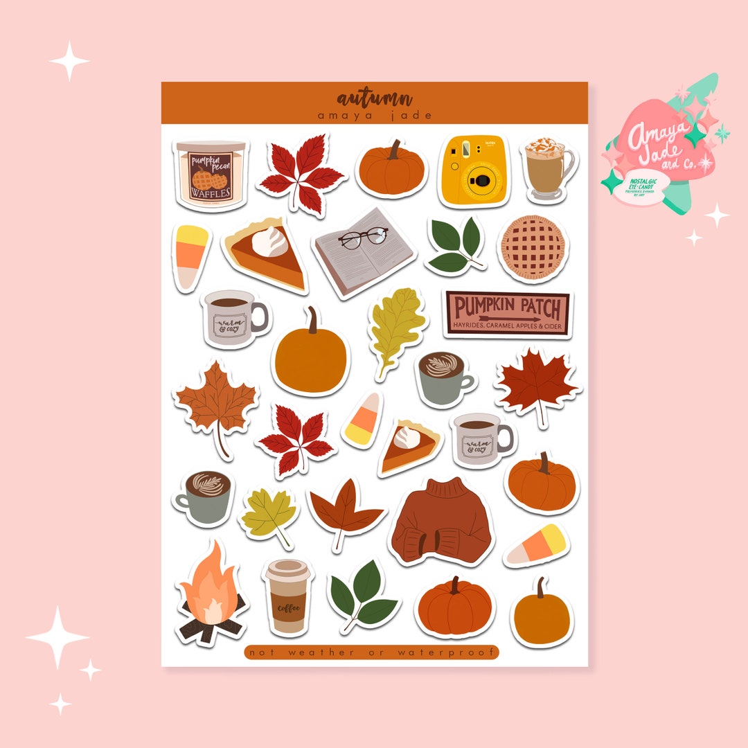 Autumn Stickers, Journal Stickers, Planner Stickers, Fall Stickers ...