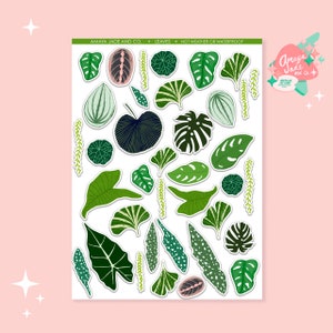 Leaves Stickers, Leaf Stickers, Plant Stickers, Birthday Gift for Mom ...