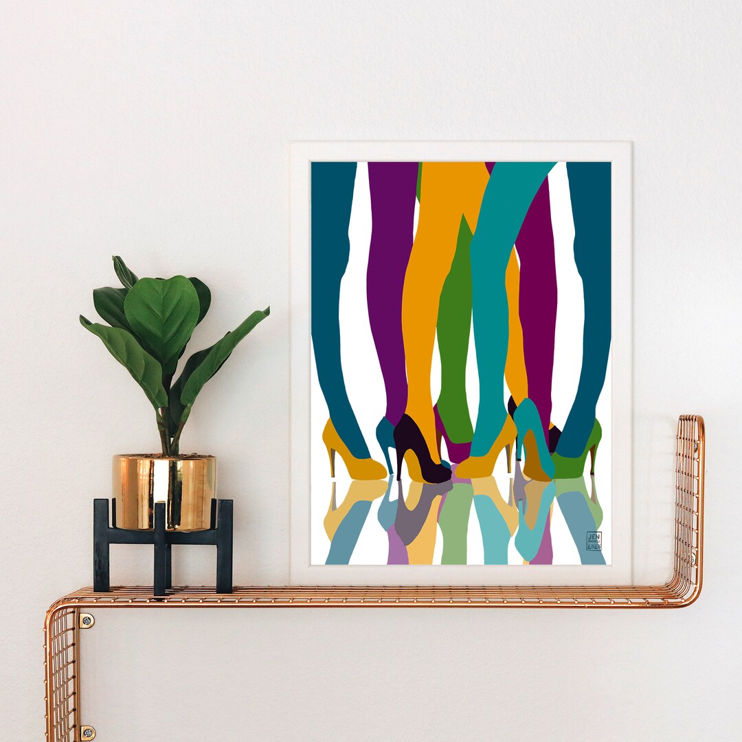 Colorful Legs and Heels Print Fashion Art High Heels Art - Etsy