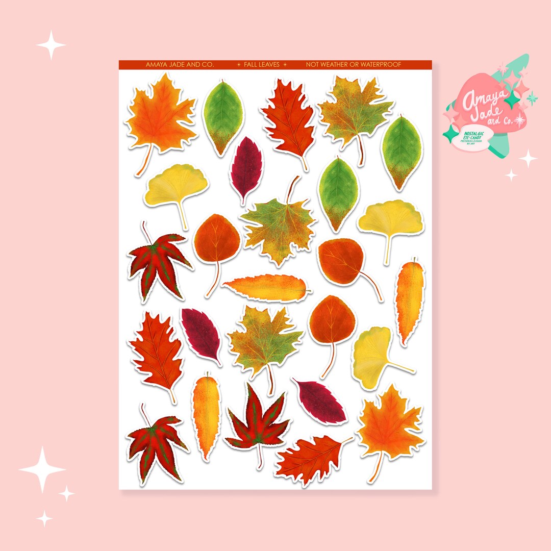 Fall Leaves Stickers, Autumn Leaves Stickers, Fall Foliage, Leaf ...