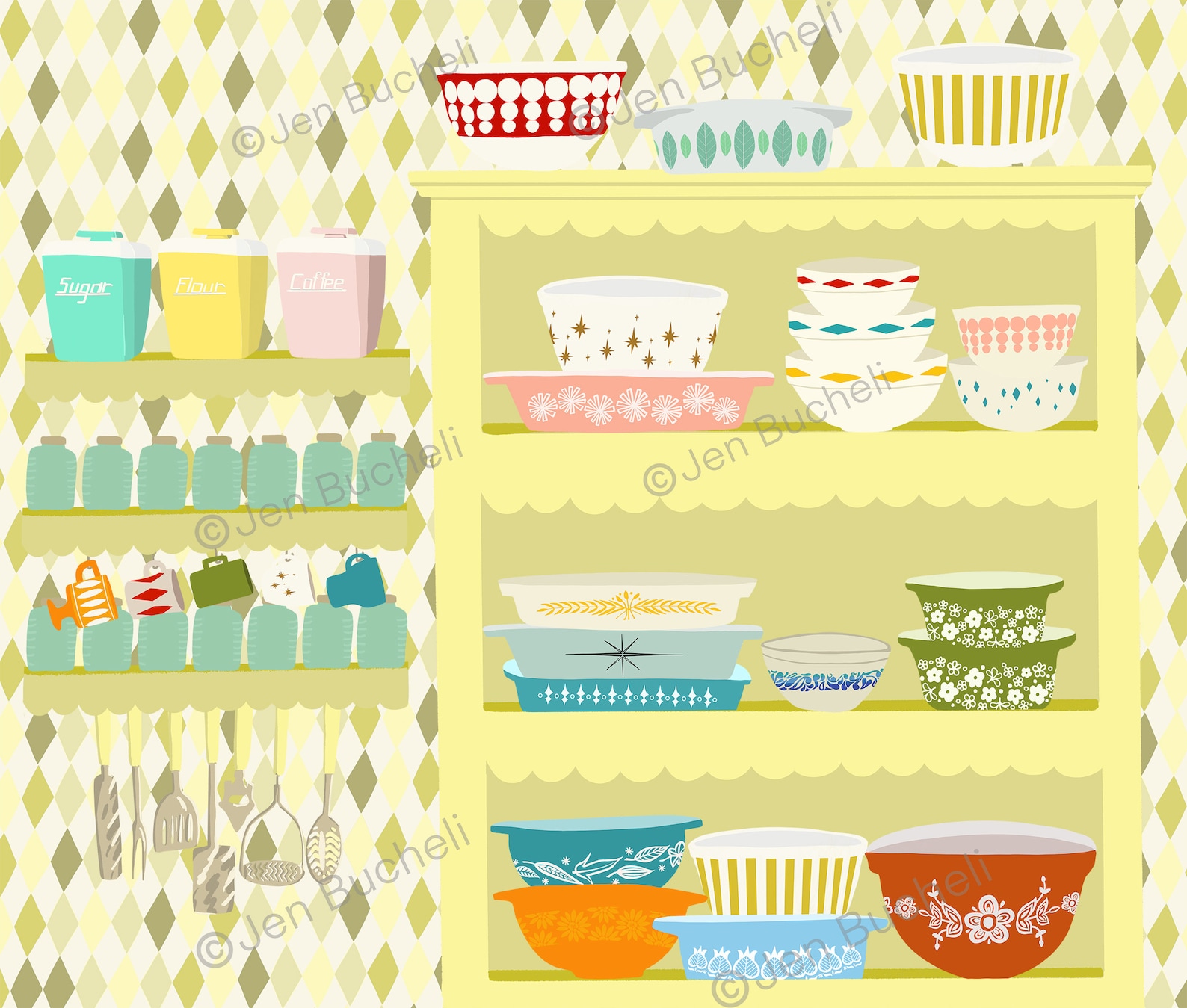 Vintage Kitchen Cards W/envelopes Set of 6 Pink Kitchen - Etsy