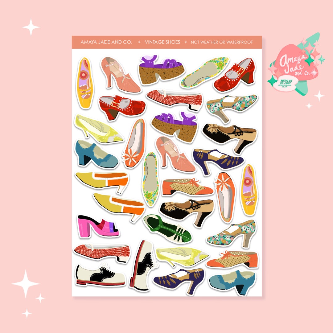Shoe Stickers, Nostalgic Stickers, Mid-century Modern Stickers, Fashion ...