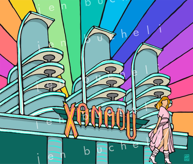 Xanadu Building Art Print Retro Eighties 80's - Etsy