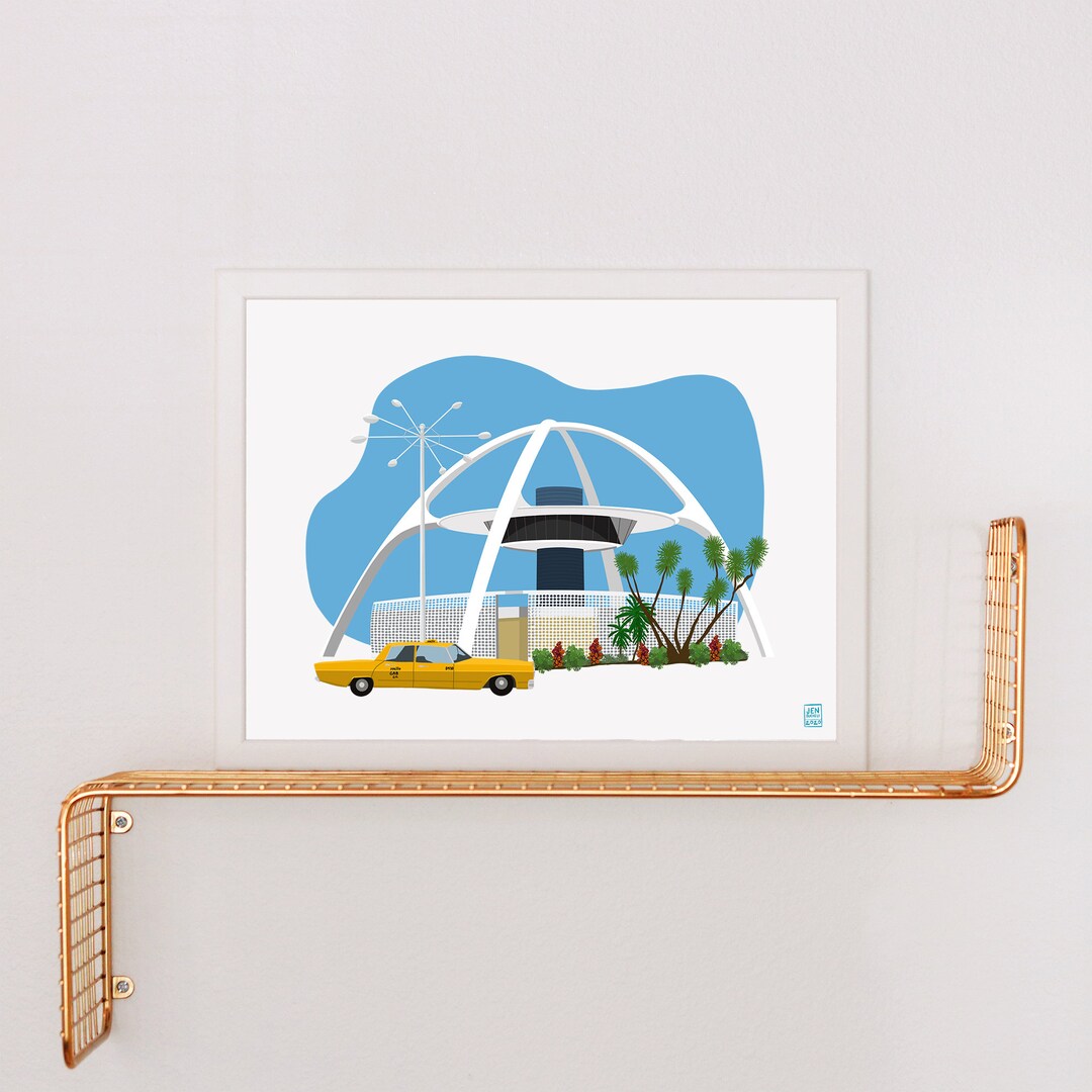 LAX Theme Building Googie Art Print | Googie Architecture | Mid Mod ...