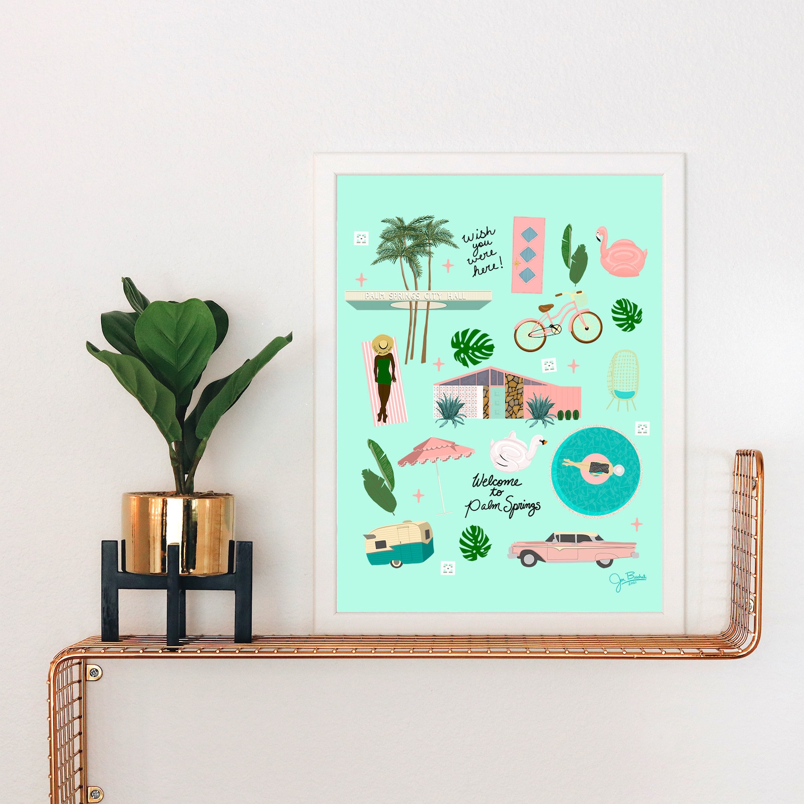 Welcome to Palm Springs Art Print Palm Springs Style Mid - Etsy