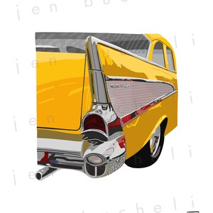 57 Chevy Art Print Vintage Car Classic Car Car Show | Etsy